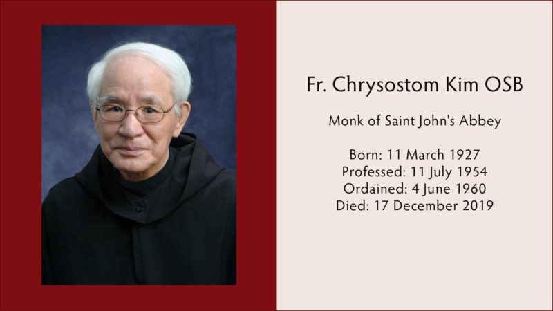 Father Chrysostom Andrew Kim OSB – OSB DOT ORG