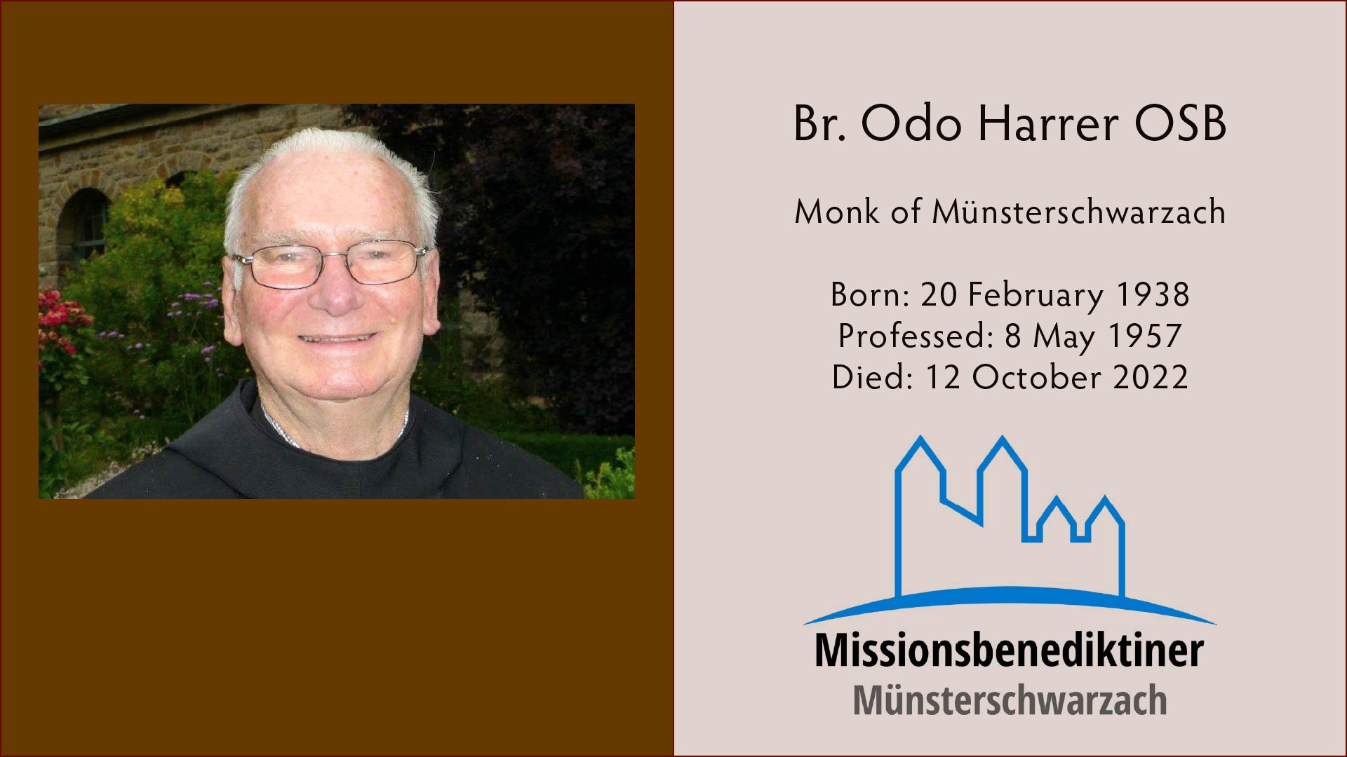 Brother Odo Harrer OSB – OSB DOT ORG